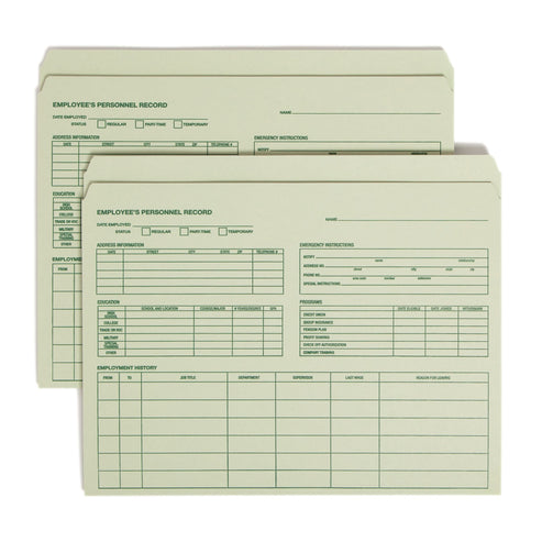 Employee Record File Folders