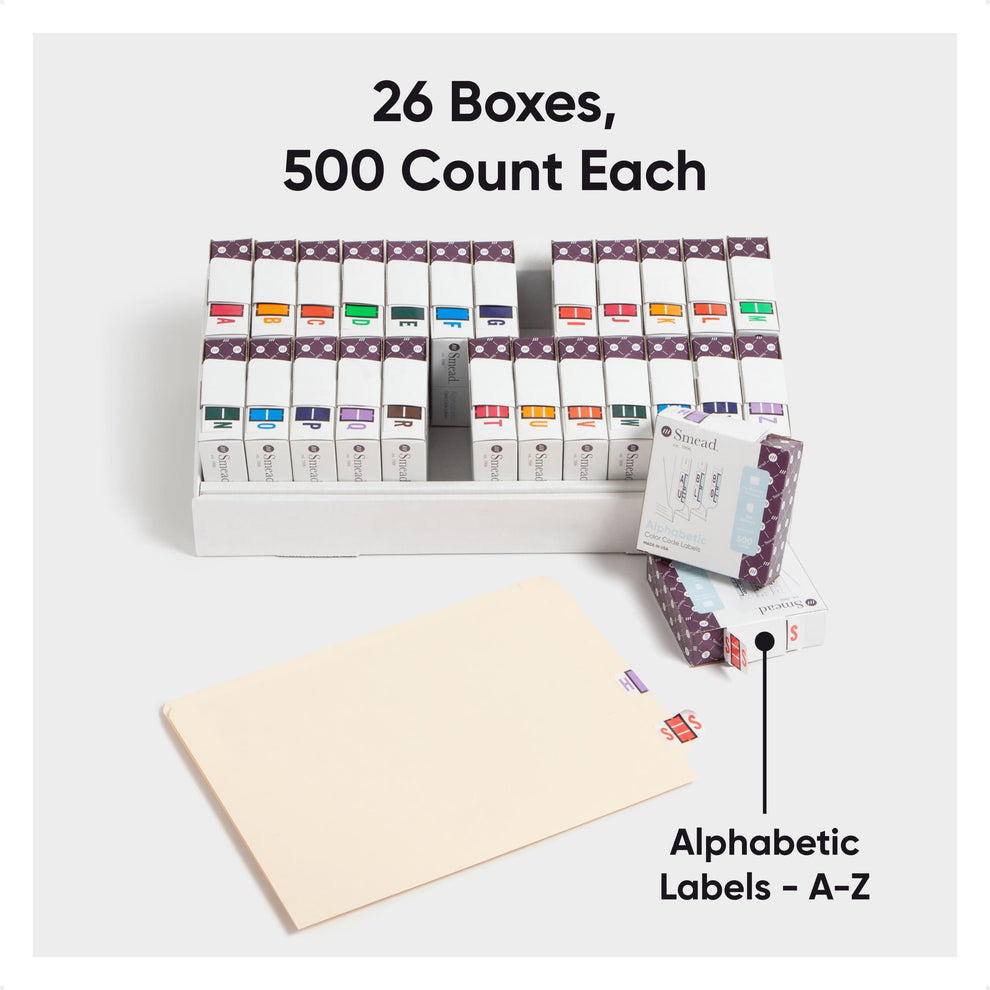 BCCR Bar Style Color-Coded Alphabetic Labels, A-Z Rolls