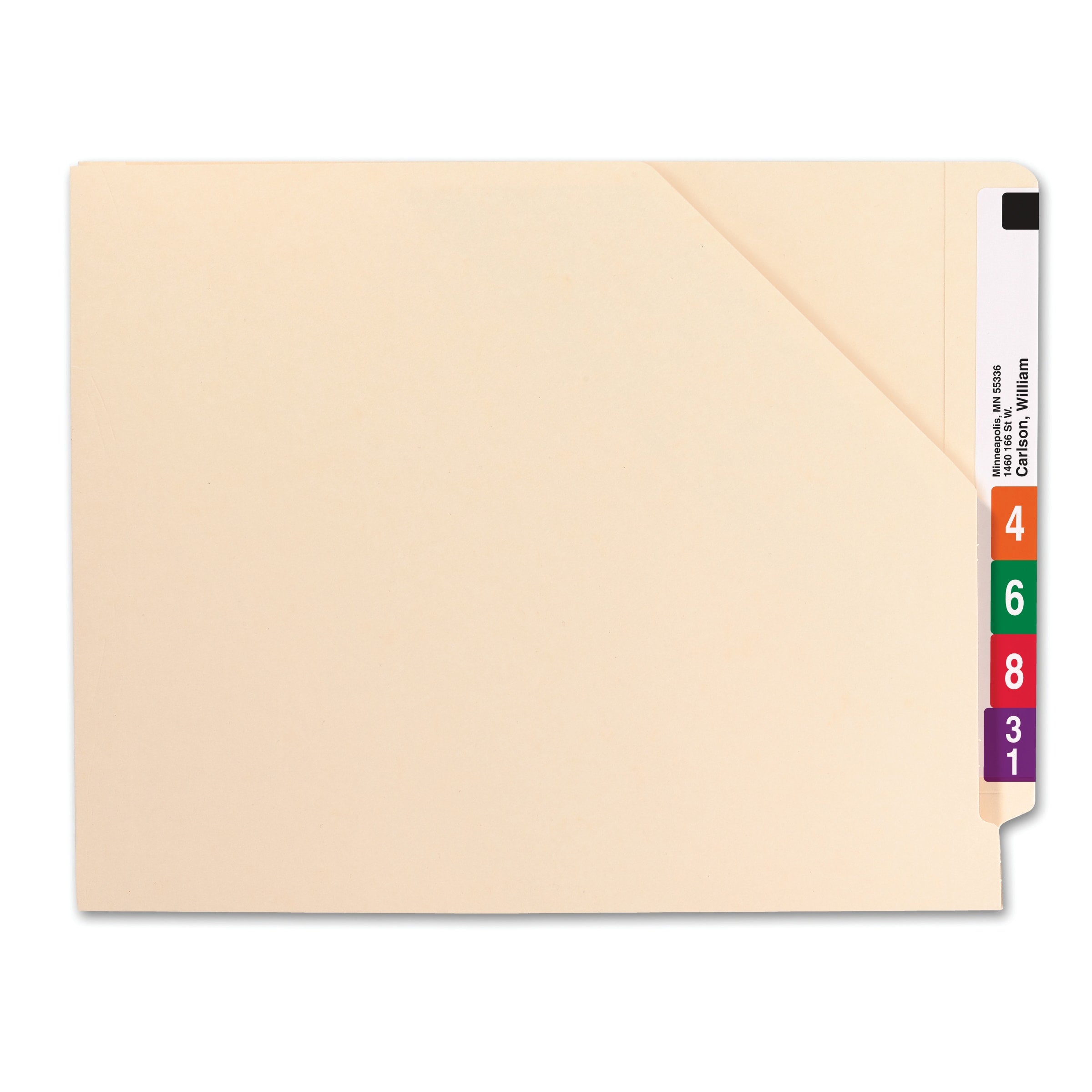 Shelf-Master Reinforced End Tab File Jackets, Straight-Cut Tab, 14 Point